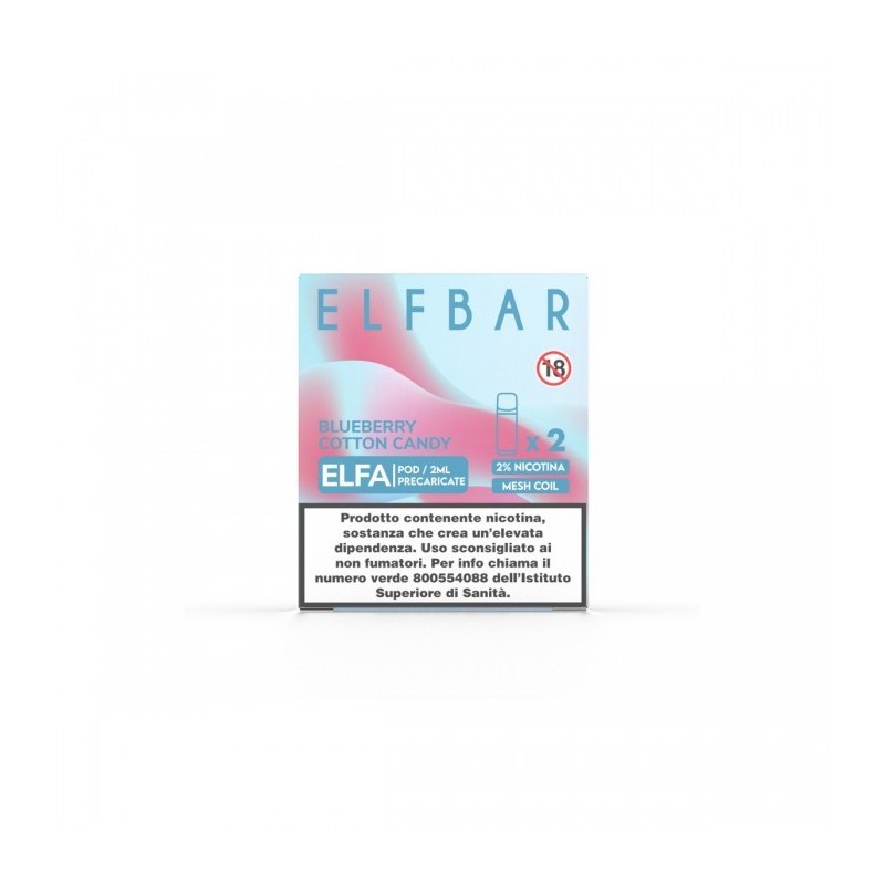 ELFBAR ELFA 2ML PREFILLED POD BLUEBERRY COTTON CANDY (2 PEZZI) - 20 MG/ML